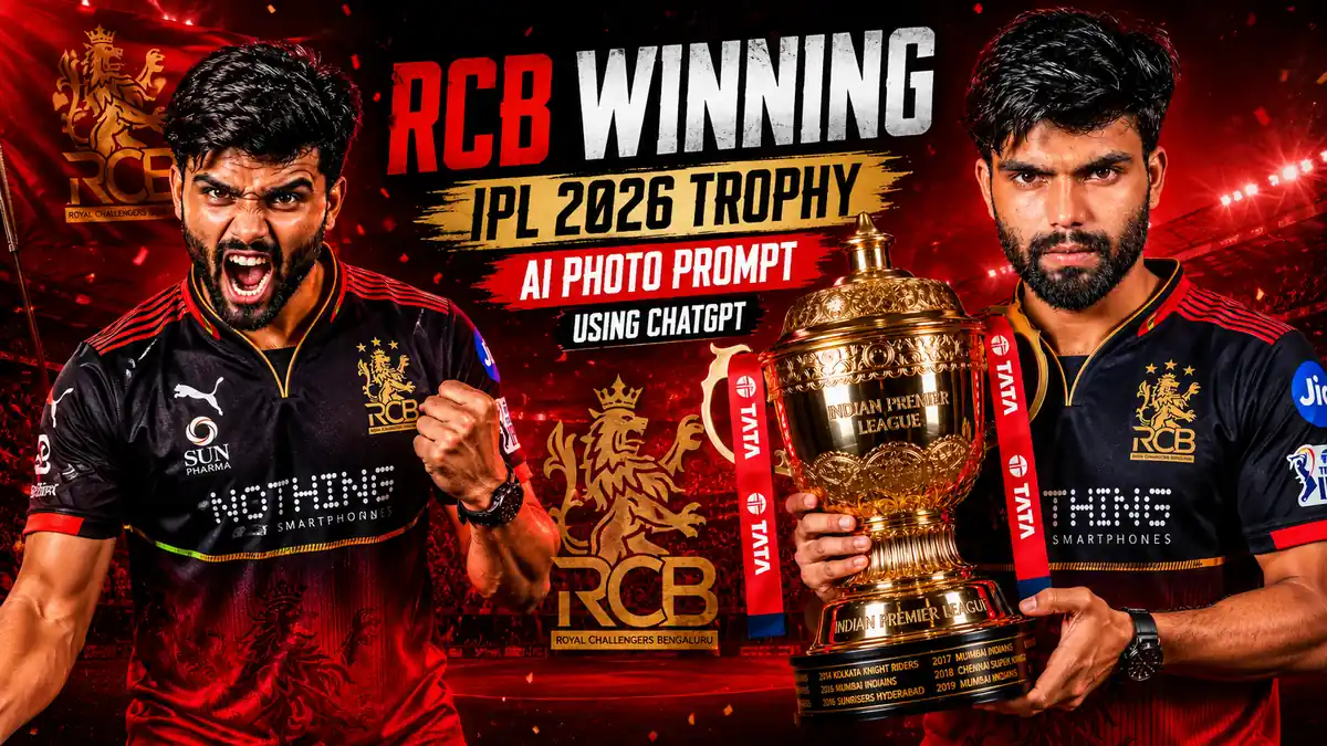 RCB Winning IPL 2026 Trophy AI Photo Prompt: Create Your Champion ...